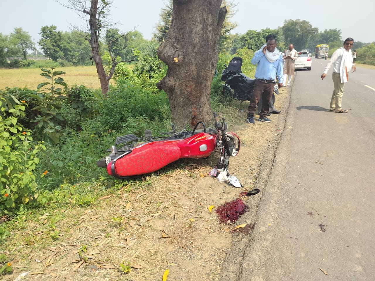 Bike collided with a tree, innocent died | पेड़ से टकराई बाइक, दो ...