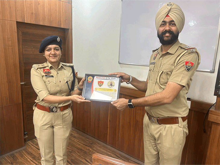 Policeman Honoured With Police Star Of The Month Panchkula News