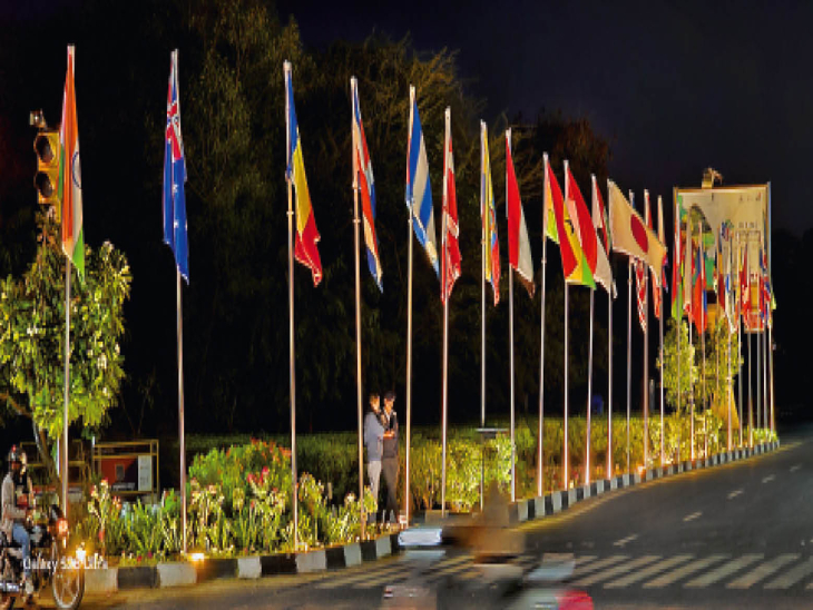 Flags are not placed in the order as per the National Flag Code, the ...