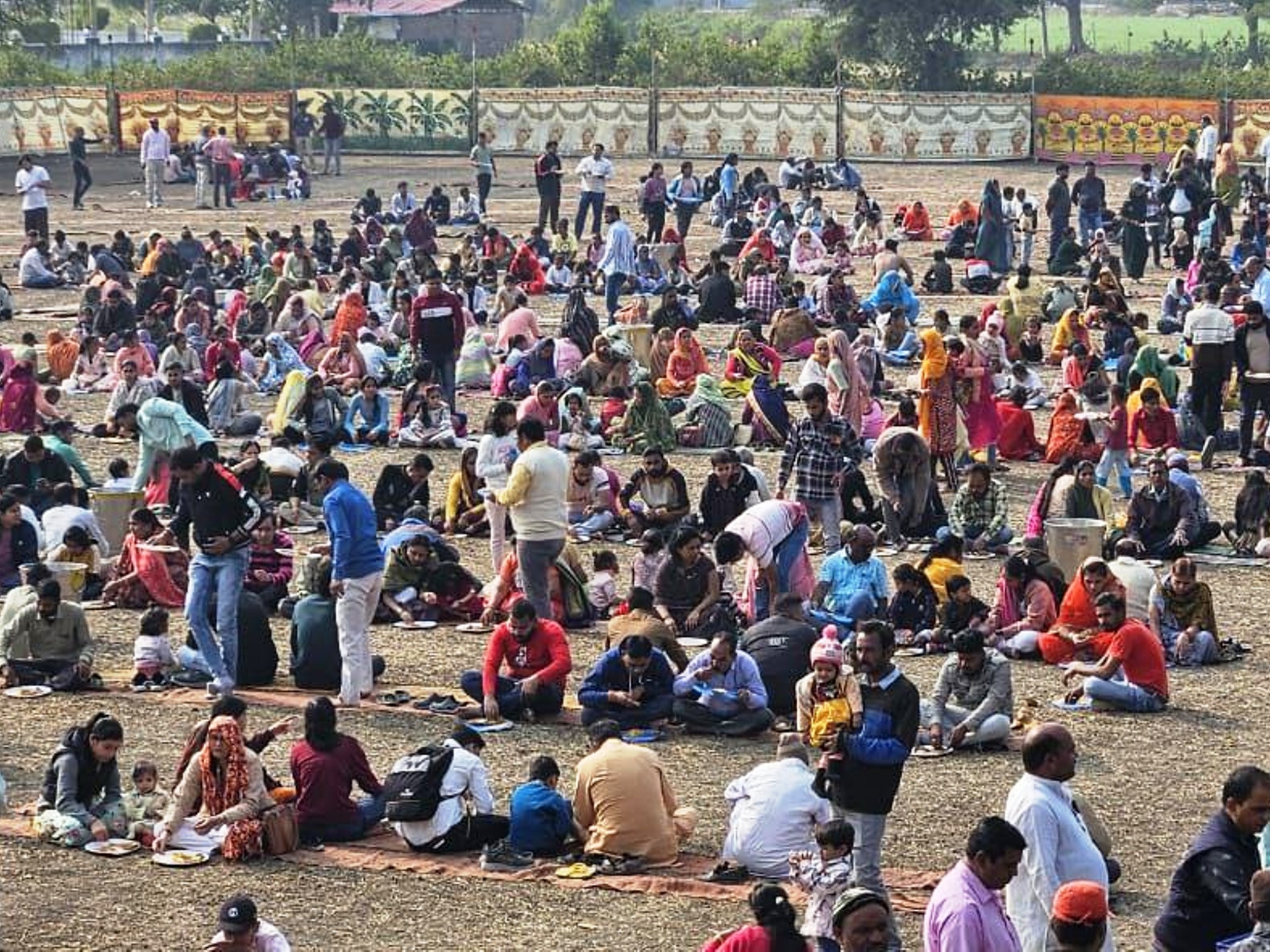 After Datta Jayanti, a feast was organized today, thousands of devotees ...