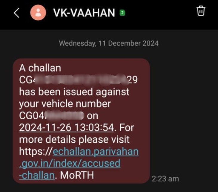 Chhattisgarh Traffic Rule Violation; Raipur E Challan Fine | ITMS ...