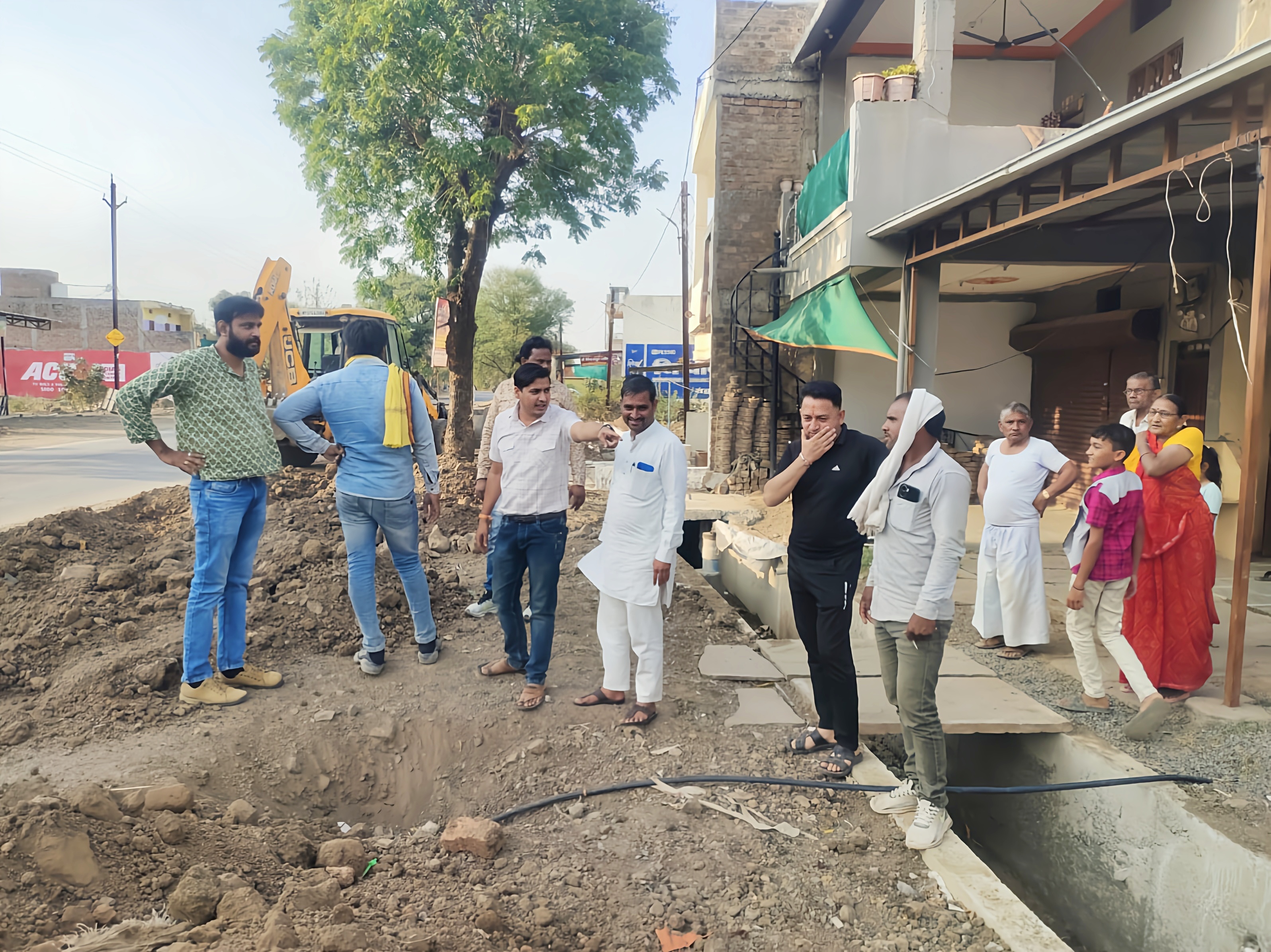 During the construction of the drain, the contractor had dumped soil ...