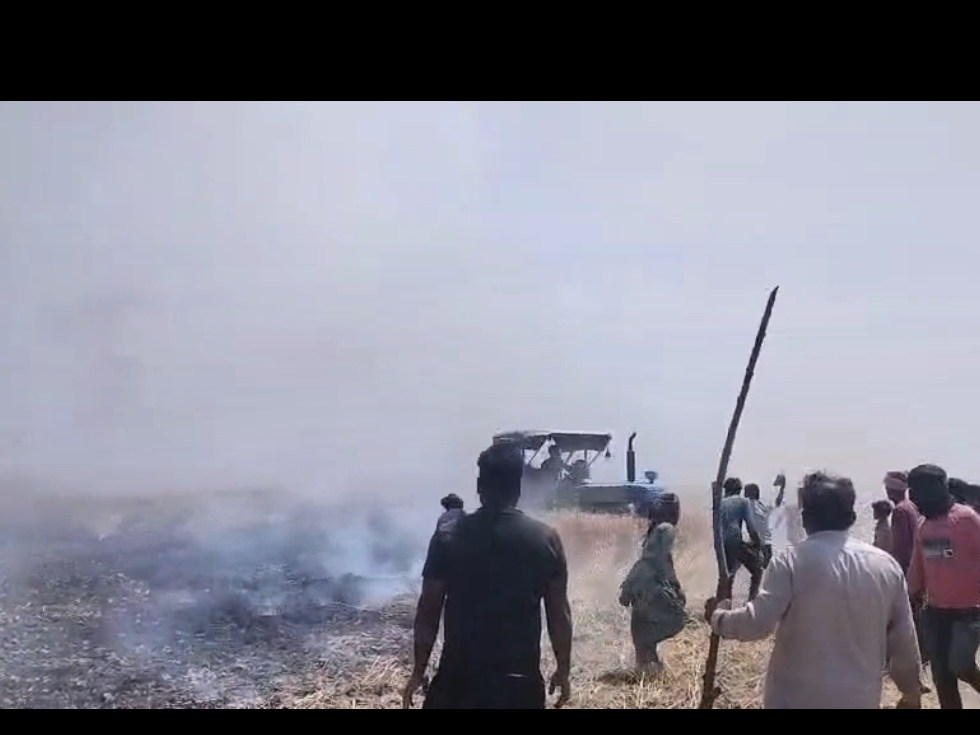 A huge fire destroyed the crops of farmers in Mahsi | महसी में किसानों ...