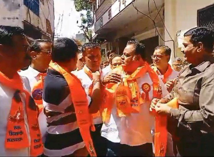 A procession of Saint Pipa Maharaj was taken out in Pali Marwar, year 2025.