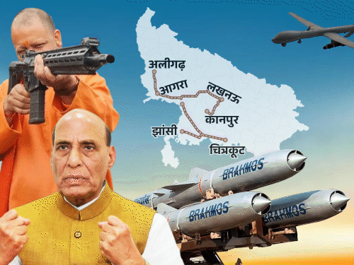 UP Defence Corridor Map; Lucknow BrahMos Missile Unit | Kanpur Aligarh ...