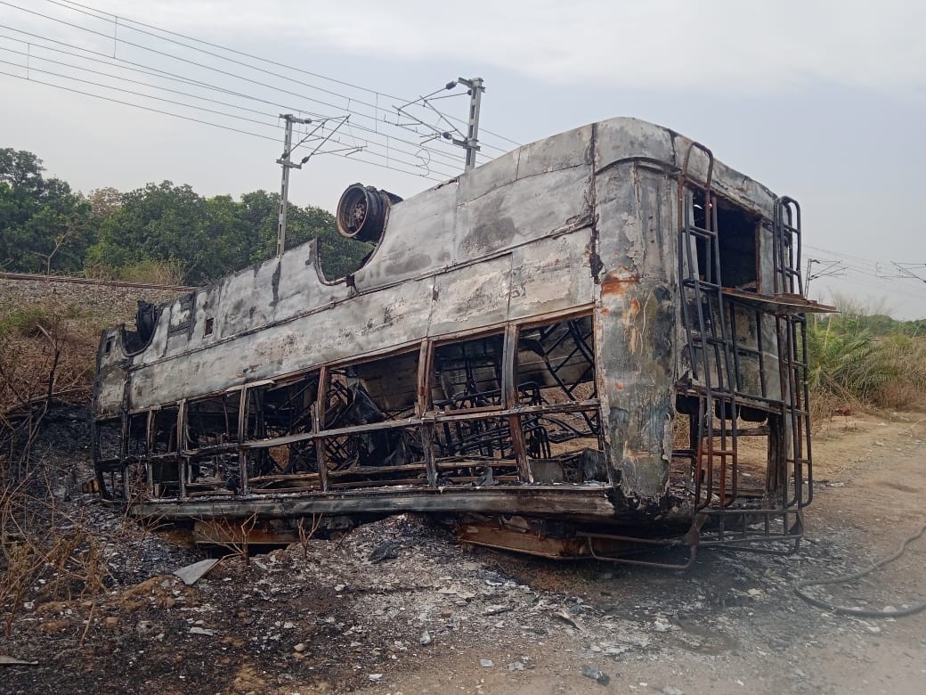 Passenger bus involved in Satna accident set on fire: RTO had cancelled ...