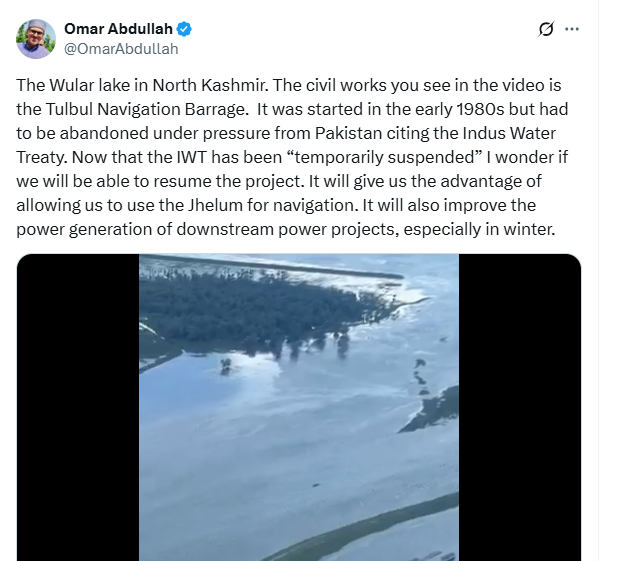 Kashmir Tulbul Project; India Pakistan War | Omar Abdullah - Wular ...