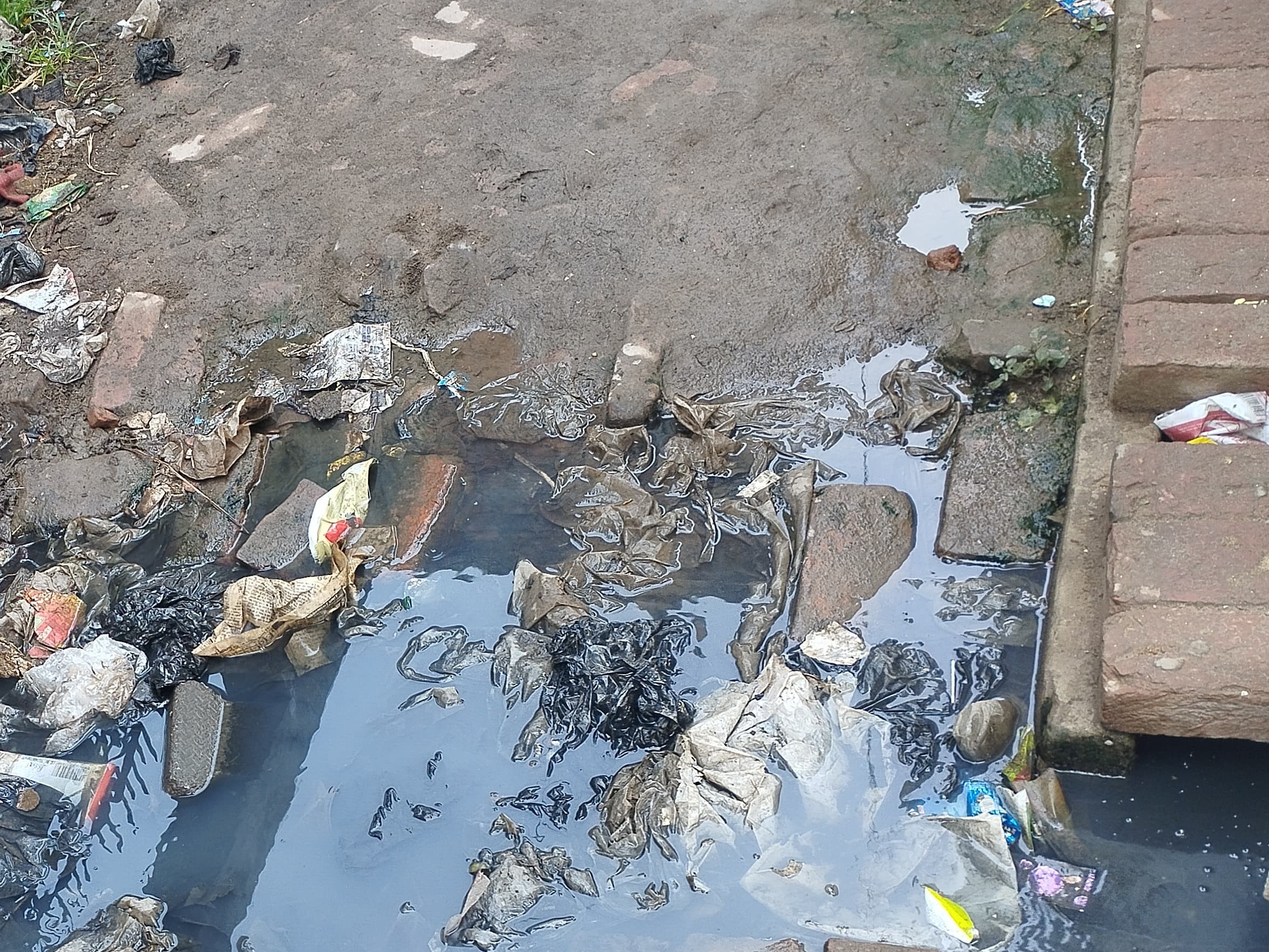 Health threat due to clogged drains in Magalganj | मैगलगंज में जाम ...