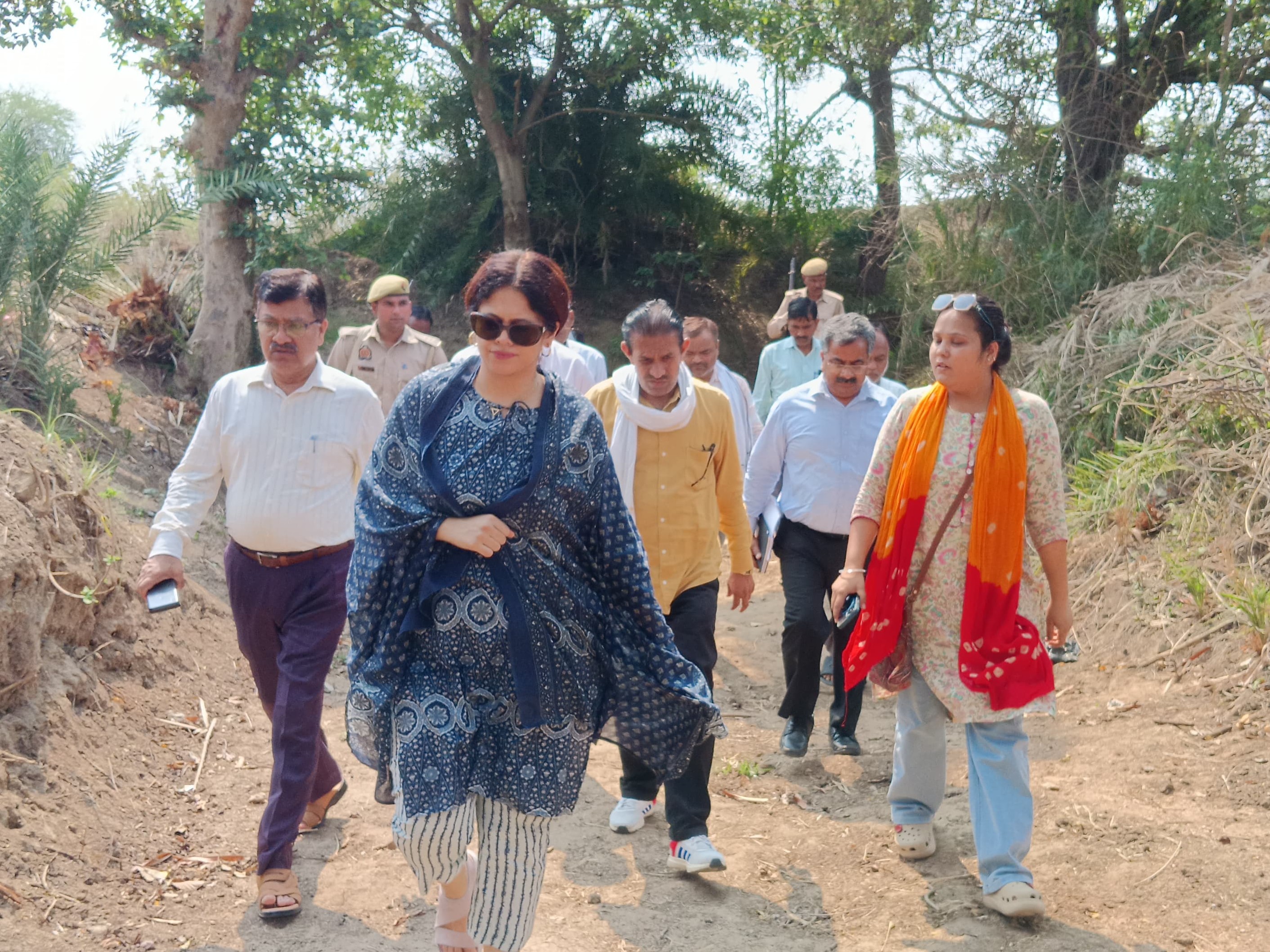 Inspection of Chandrawal river excavation in Mahoba