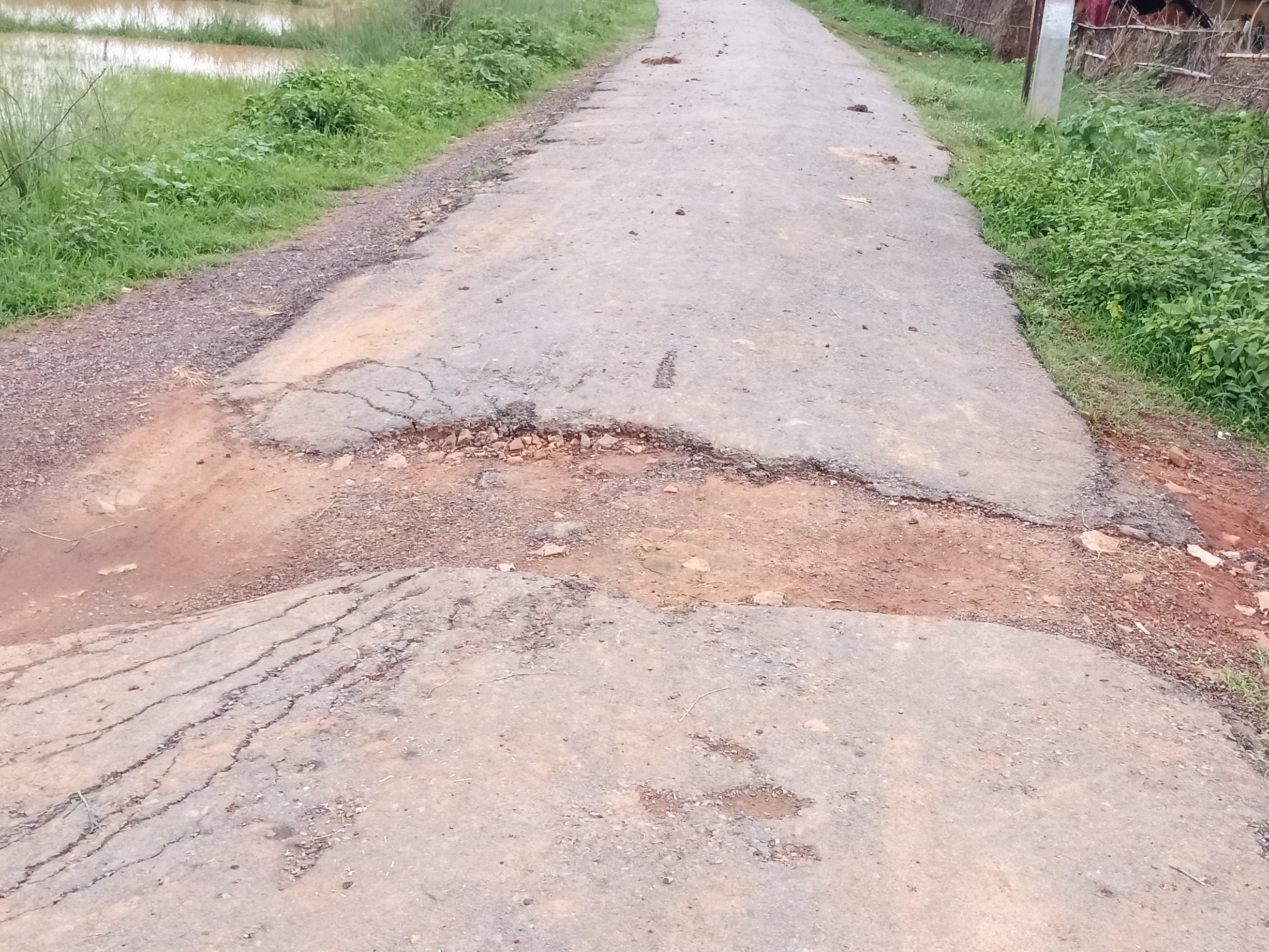 Two potholes on the road in Rakra | रैकरा में सड़क पर दो गड्ढे: स्कूली ...