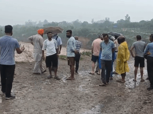 Pathankot Chakki River Flood Washes Away Airport Road Villagers ...