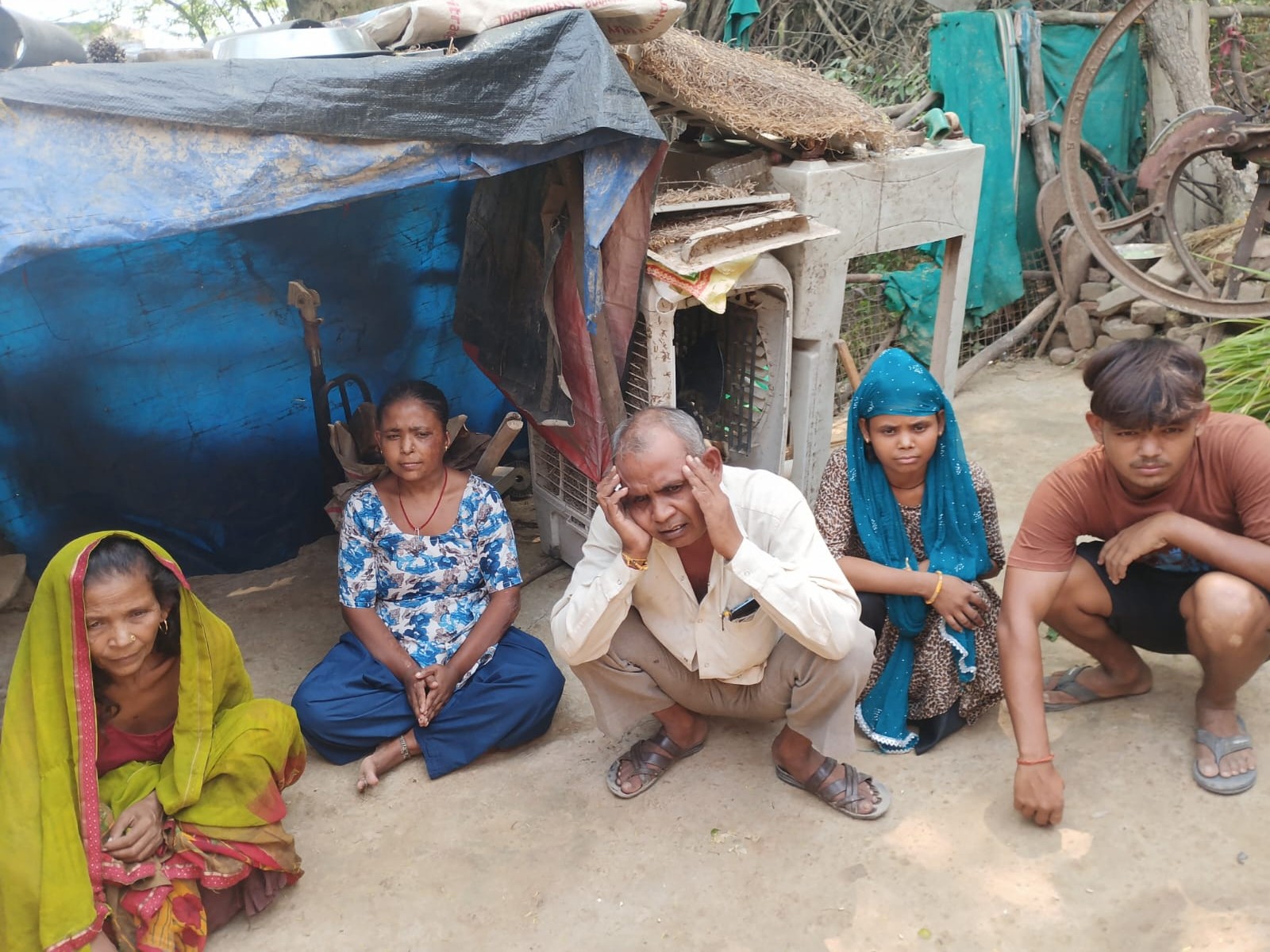 A labourer's shop was washed away during the floods in Agra.