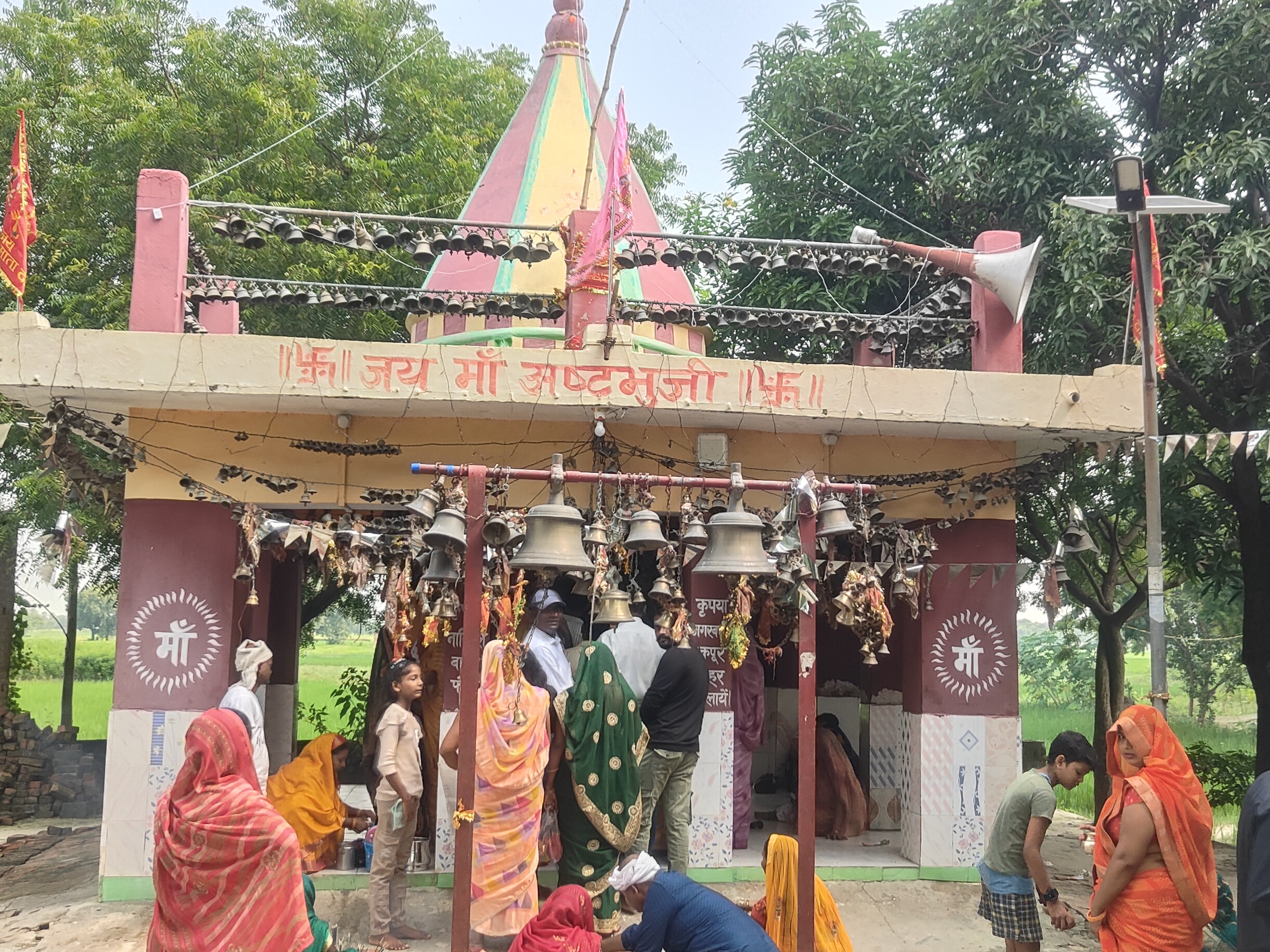 Devotees thronged the Maa Ashtabhuja Temple in Azamgarh and offered ...