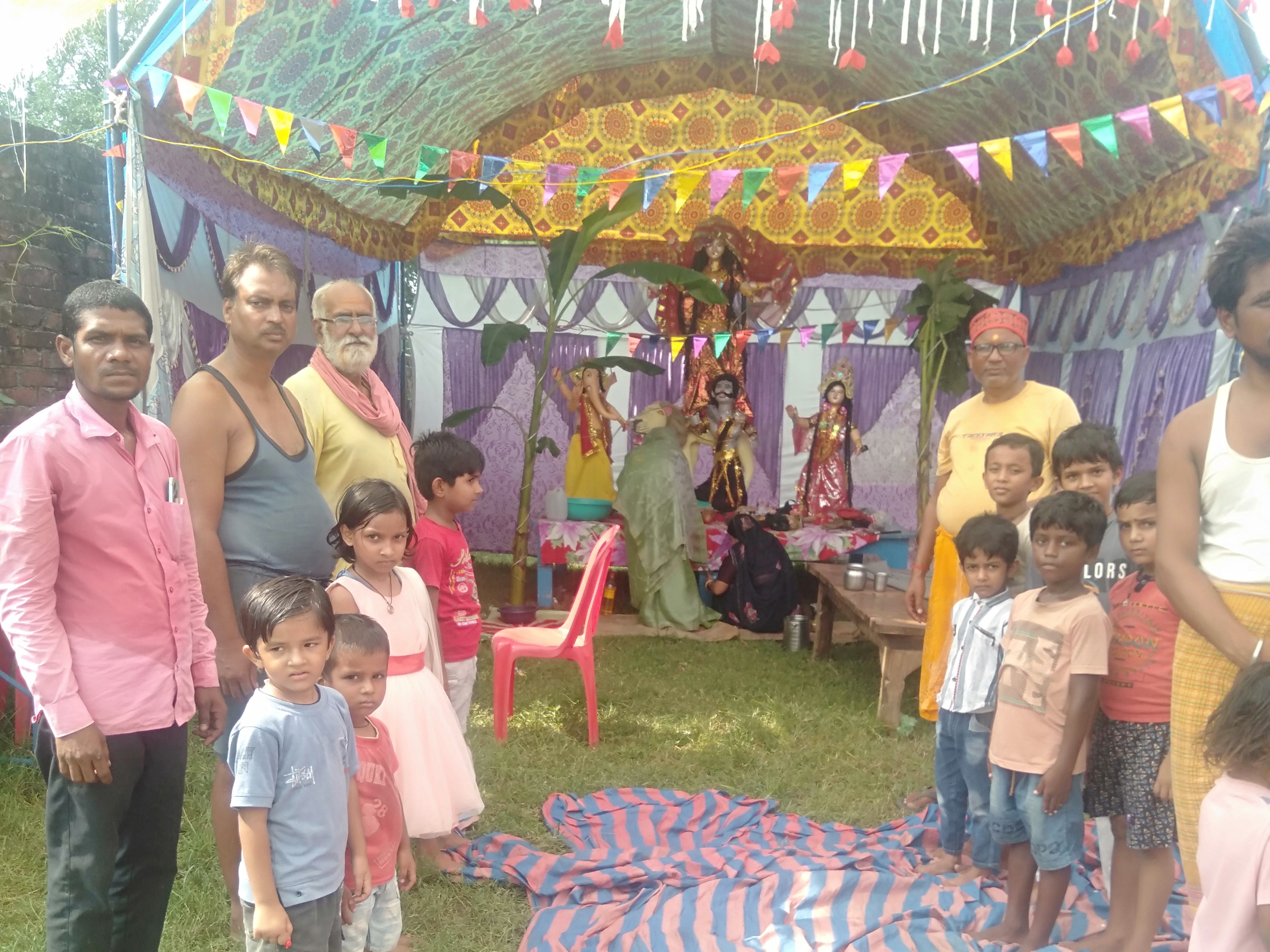 Installation of the idol of Goddess Durga in Aruari, Prayagraj