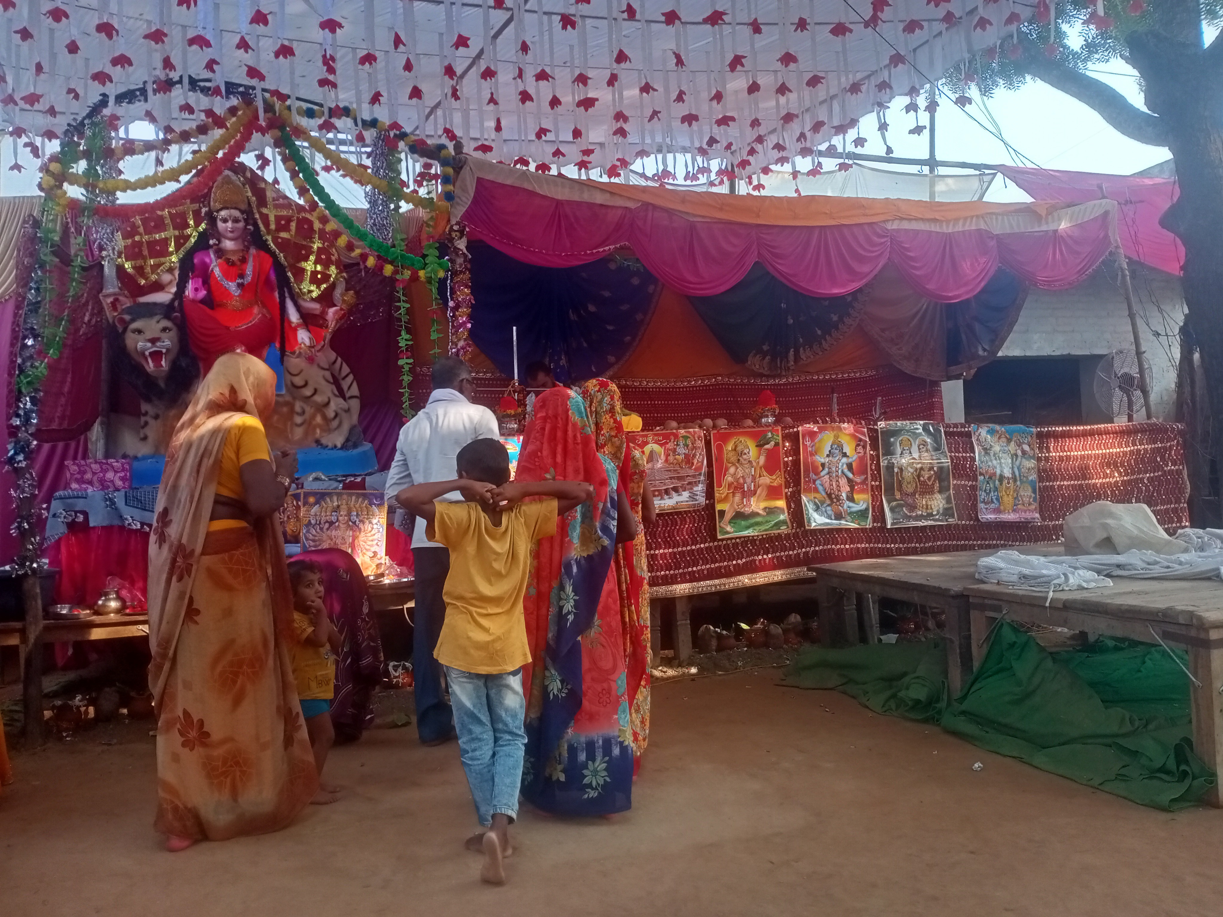 Durga Puja is being held in Puranpur for the last 7 years.