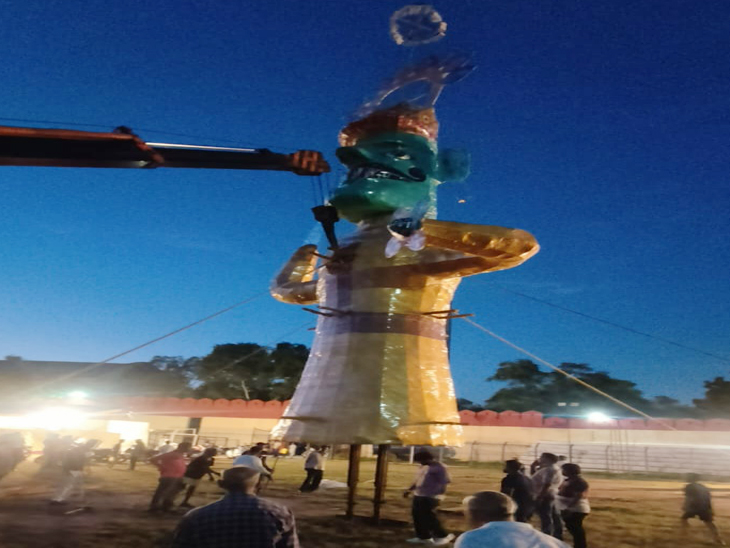 A 70-foot-tall effigy of Ravana will be burnt.