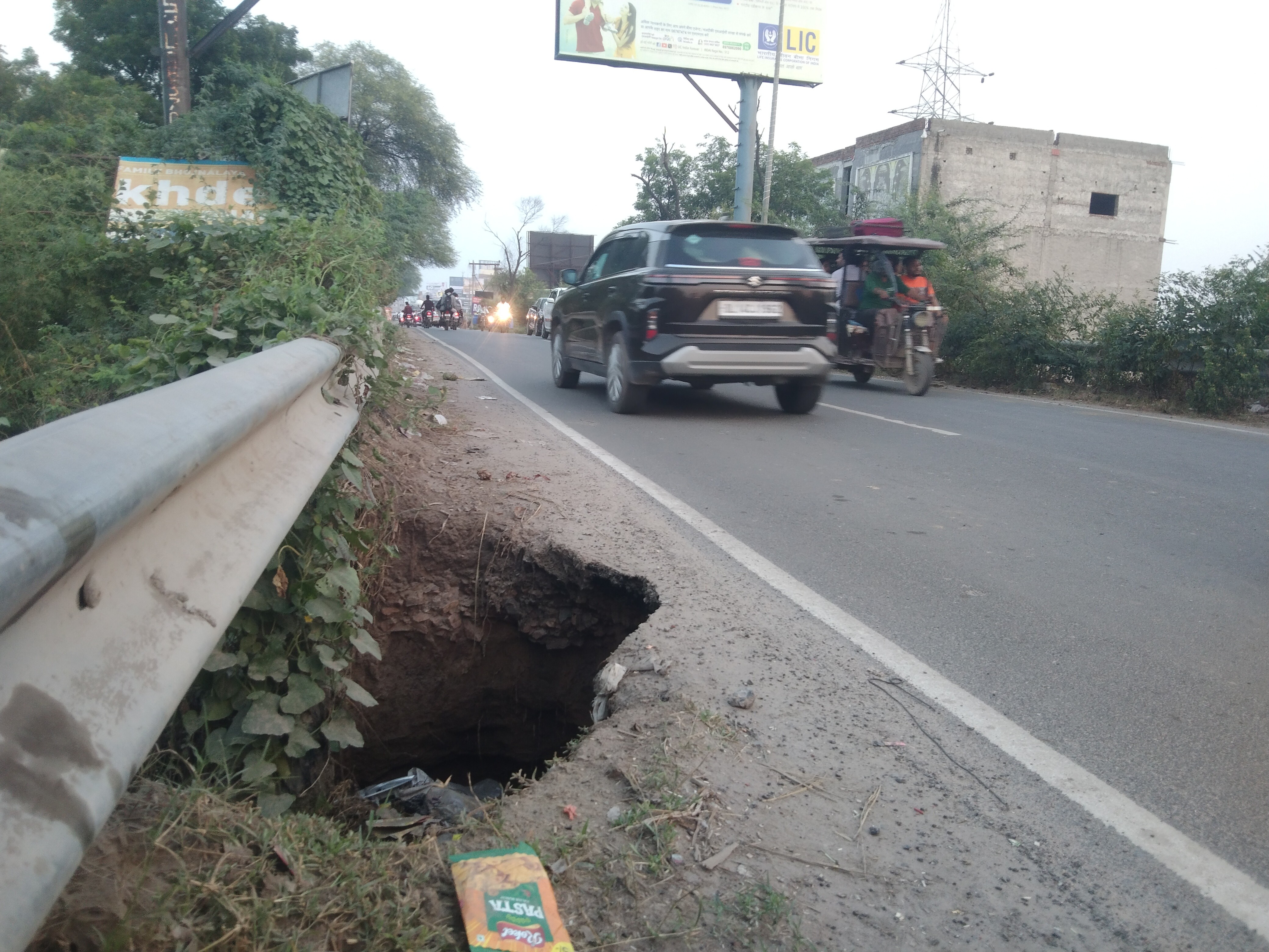 6 feet deep ditch near Panigaon bridge