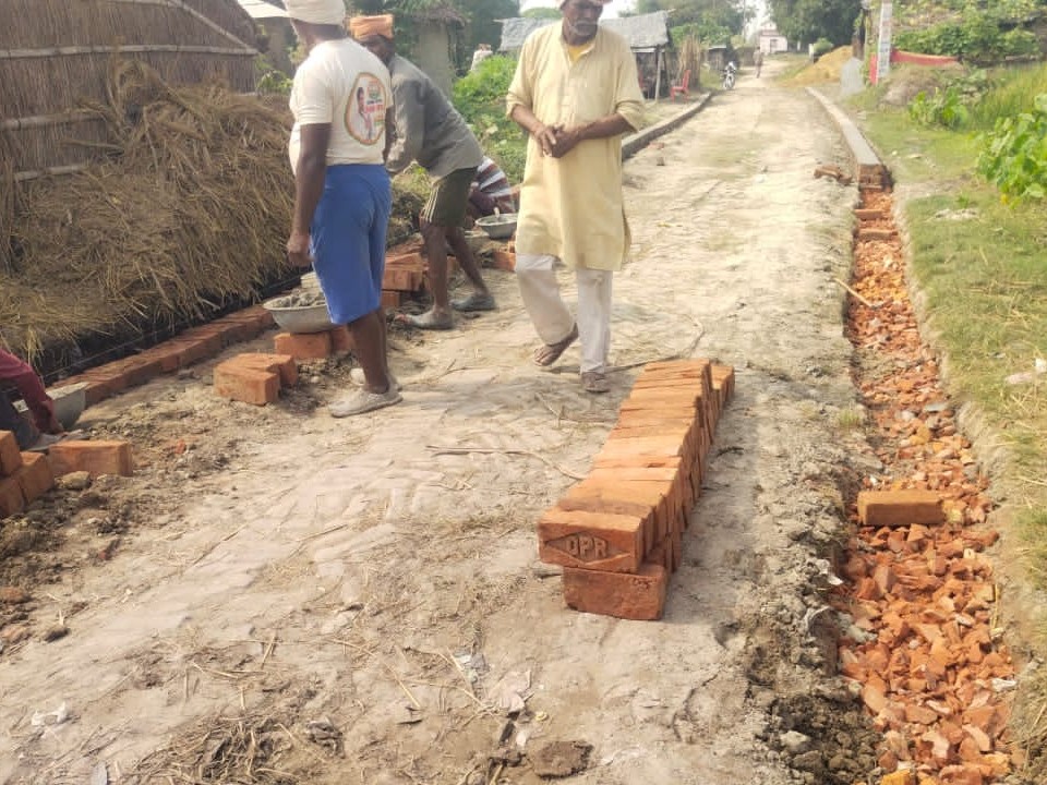 Interlocking road construction begins in Bodhichhapra Ward 12 ...