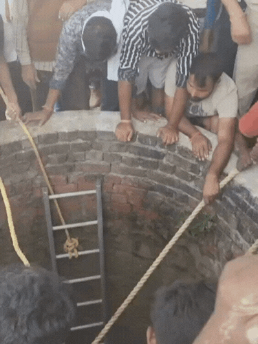 Child falls into well while playing in front of father Rescue operation ...
