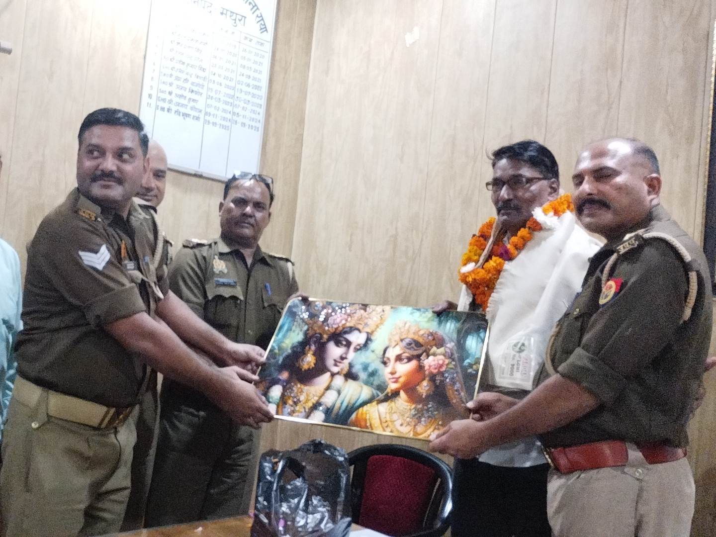 Farewell ceremony at Raya police station in Mathura