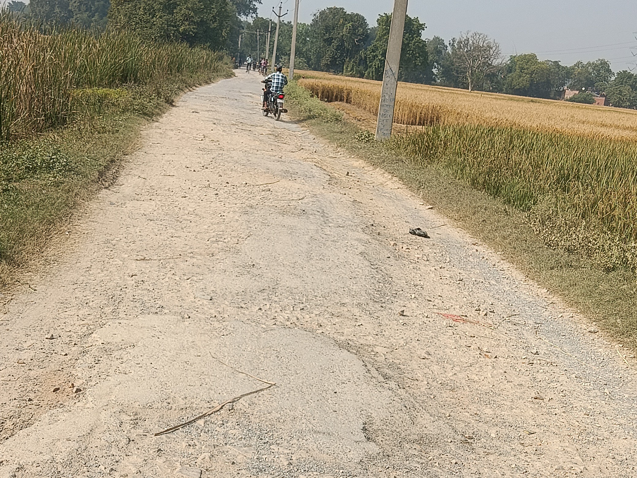 Sarai-Kathi road in bad condition in Chandauli | चंदौली में सराय-कैथी ...
