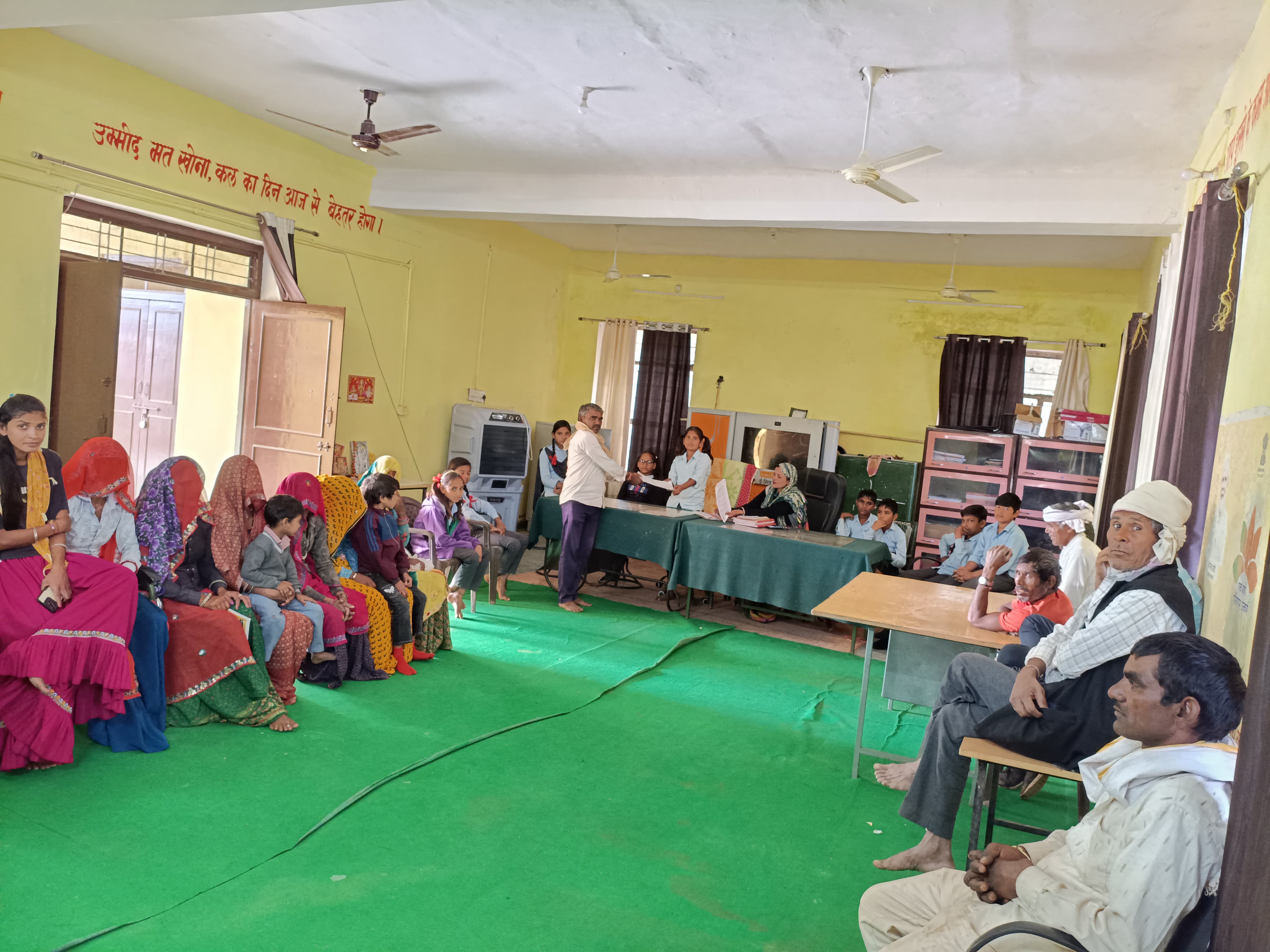 Child Sarpanchs Archana Meena, Anita Gurjar and Archana Raigar took over the Sarpanch duties for ...