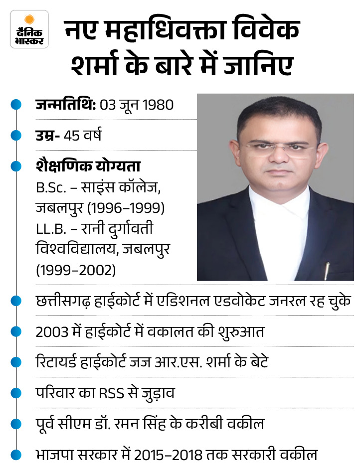 Vivek Sharma becomes the new Advocate General of Chhattisgarh | विवेक शर्मा बने छत्तीसगढ़ के ...