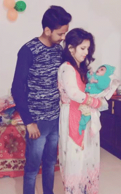 muskan with the blue drum gives birth to a daughter delivery on ...