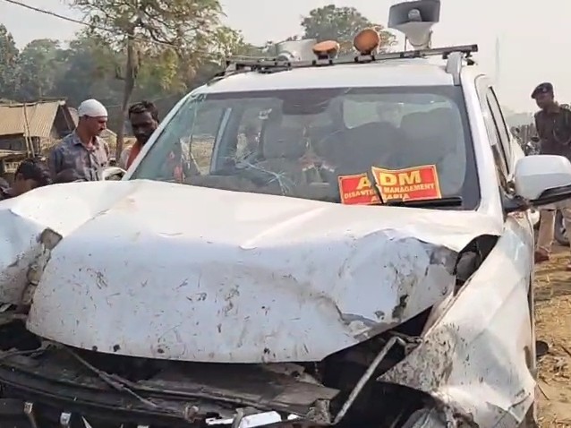 ADM's car met with an accident in Araria