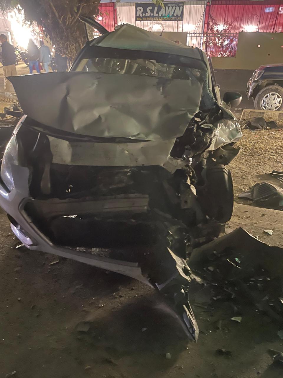 A speeding car rams into several vehicles in Lucknow