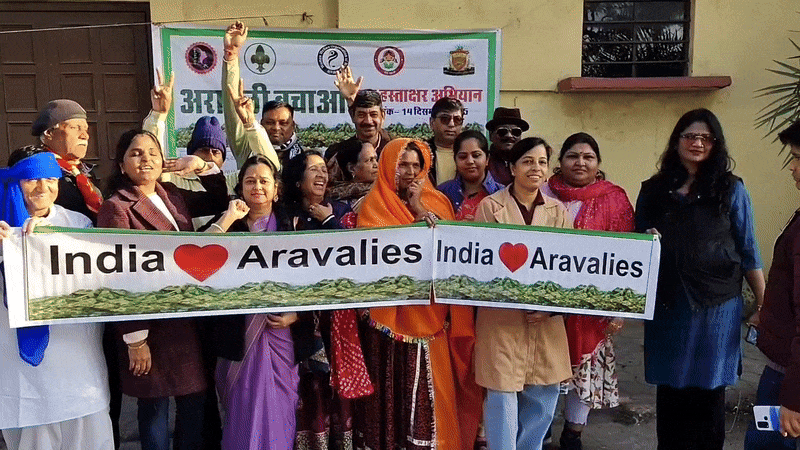 Rajasthan Kota Aravalli mountain range public signature campaign ...