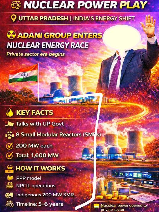 Adani Group Enters Nuclear Energy: Plans 1600 MW with 8 SMR Plants in ...