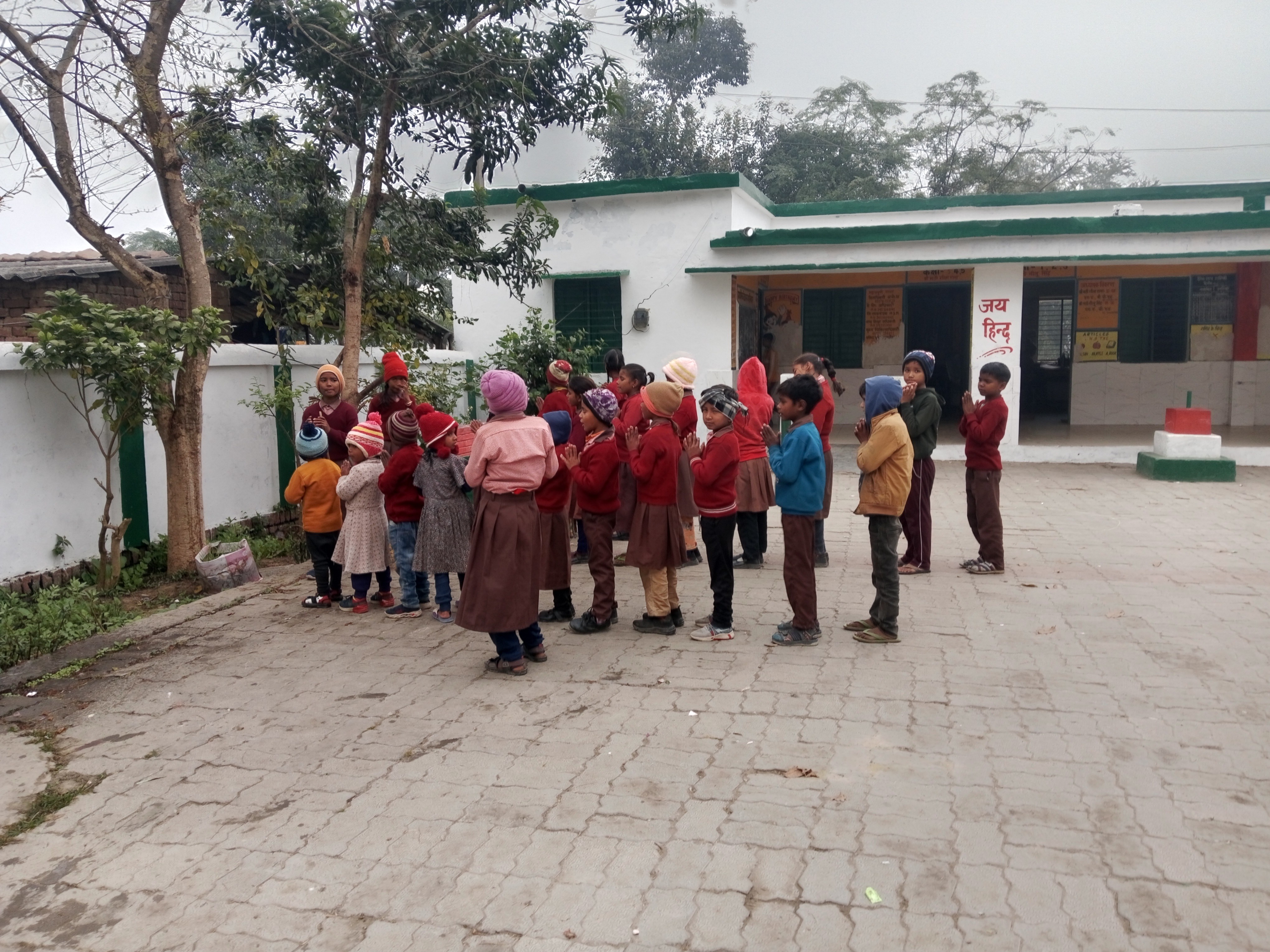 Children arrive at Ayodhya schools without uniforms