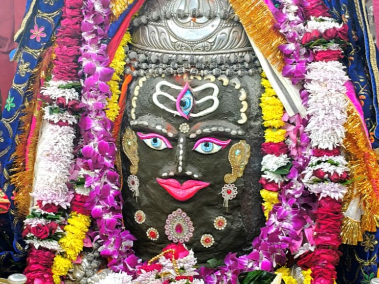 Lord Mahakal's kingly decoration with cannabis, sandalwood and dry ...