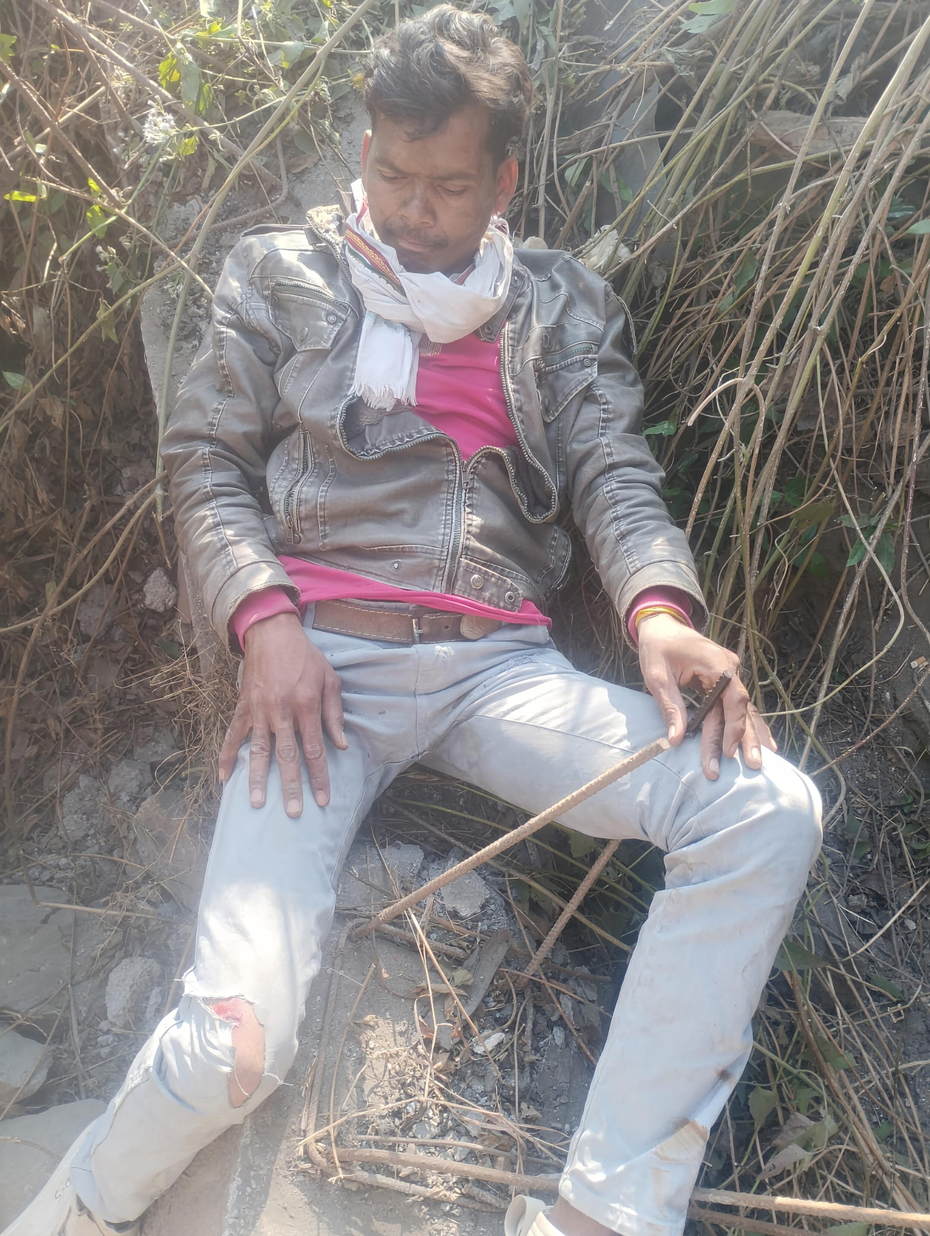 The bike rider fell from the culvert after the collision, and an iron ...