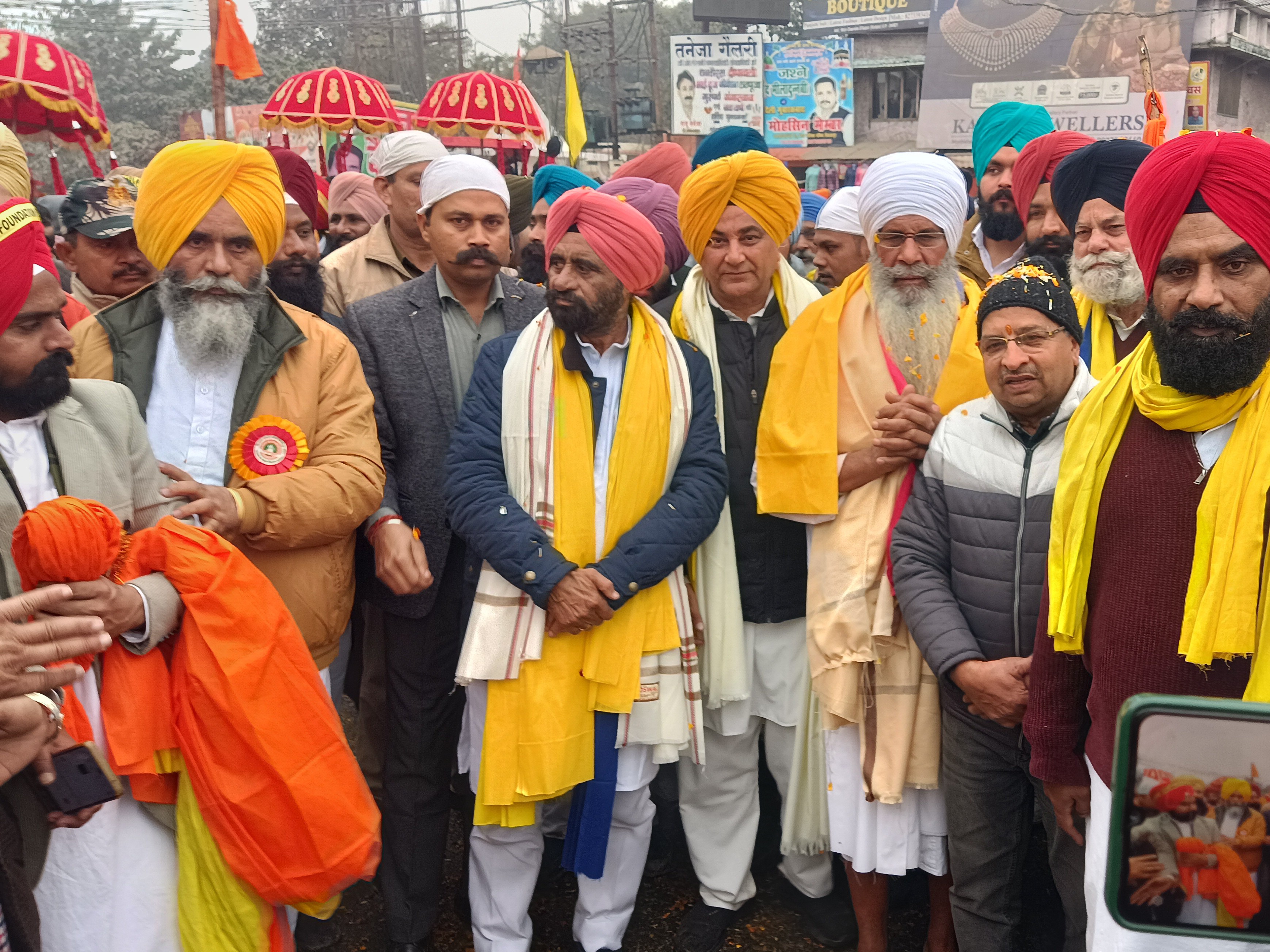 Huge Nagar Kirtan on the occasion of Prakash Parv in Bilaspv in Bilaspv ...
