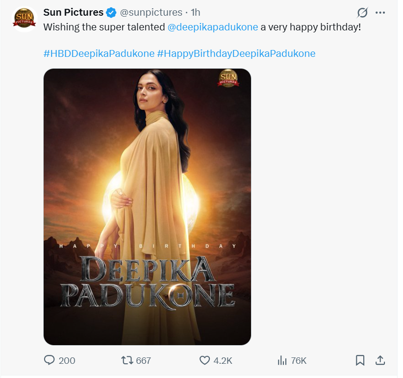 Deepika's first look out from Atlee's 'AA22xA6' on her birthday ...