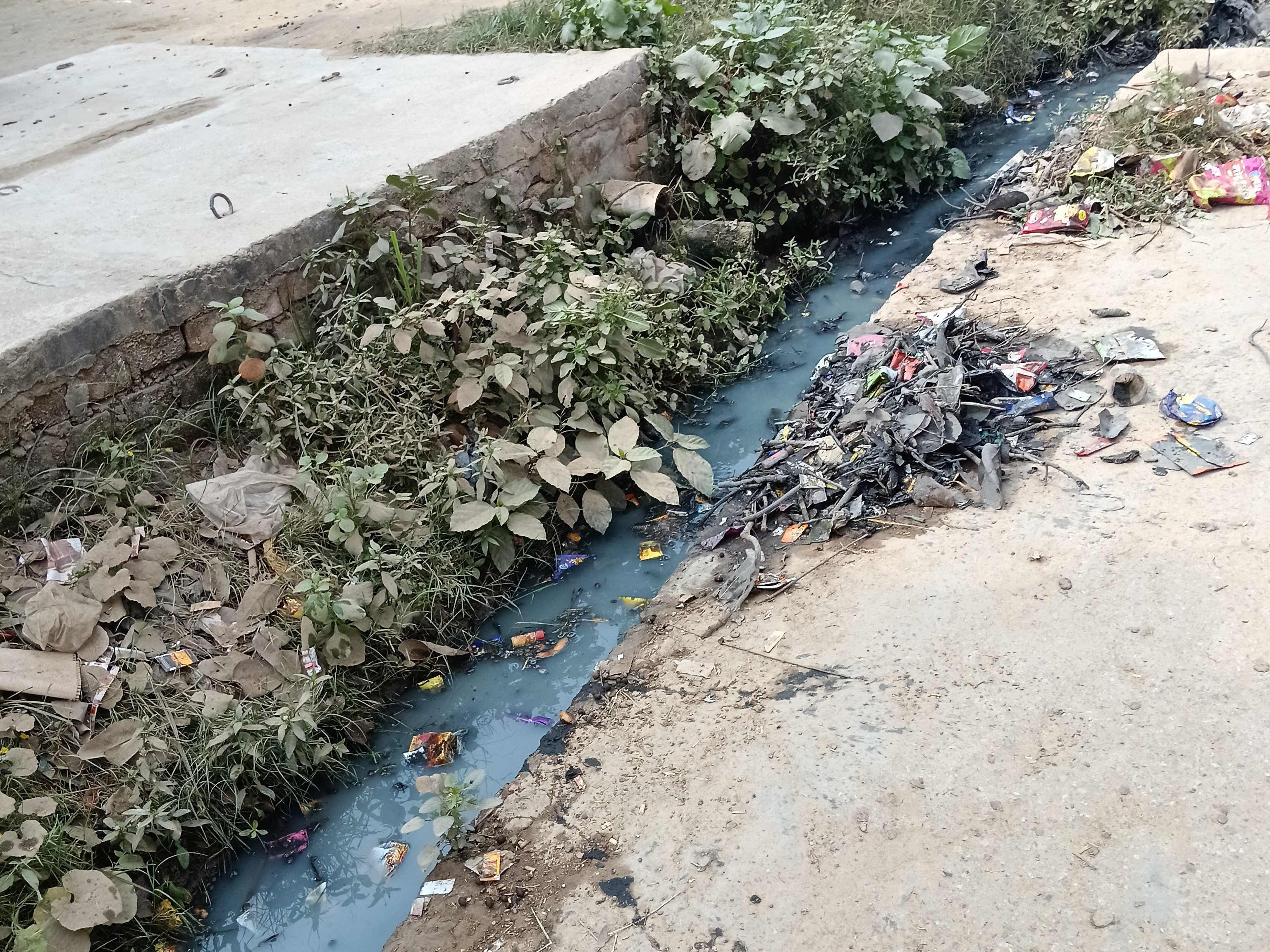 Drains overflow in Bakarpur of Ranimau