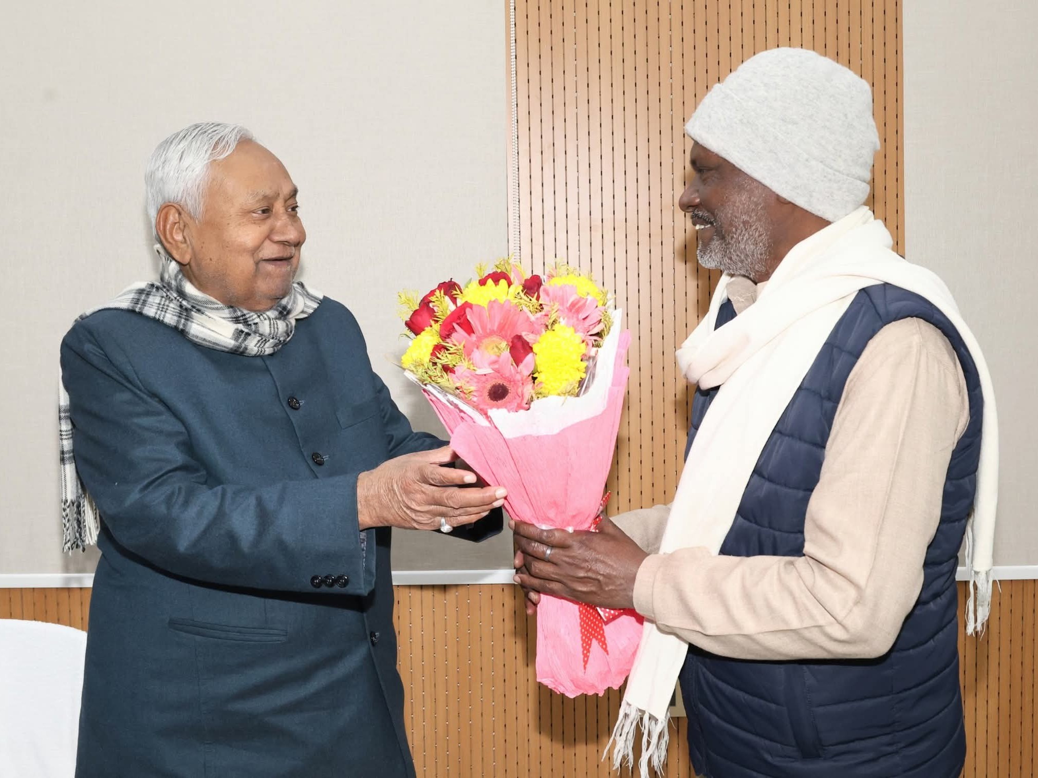 CM Nitish Kumar Meets Bhagalpur MP Ajay Mandal in Patna