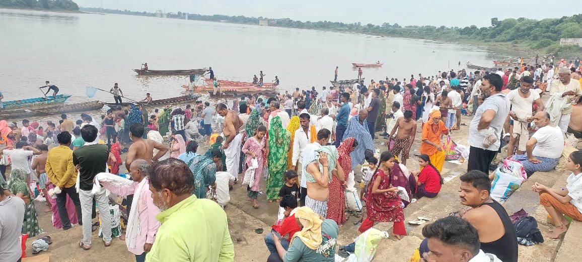 Donated sesame-jaggery, clothes and food grains