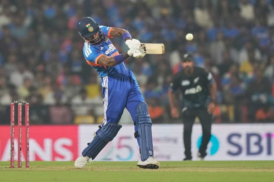 India vs New Zealand 2026: Hardik Pandya almost knocks out umpire Sanju ...