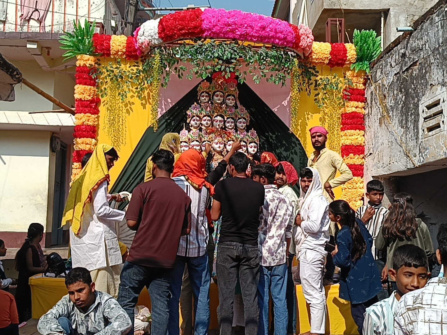 Nokha Saraswati Puja: Devotees Throng Pandals for Worship