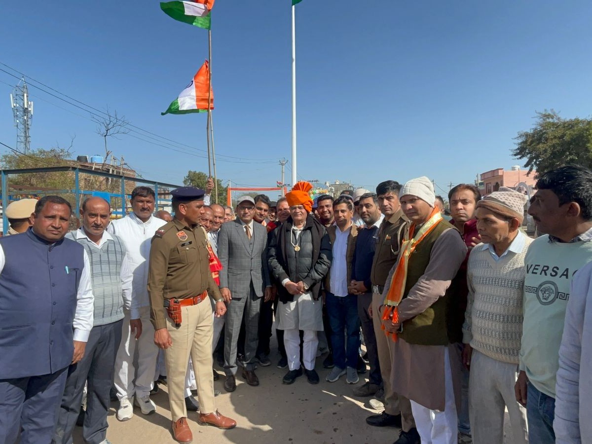 105-Foot National Flag Hoisted in Hansi Ahead of Republic Day