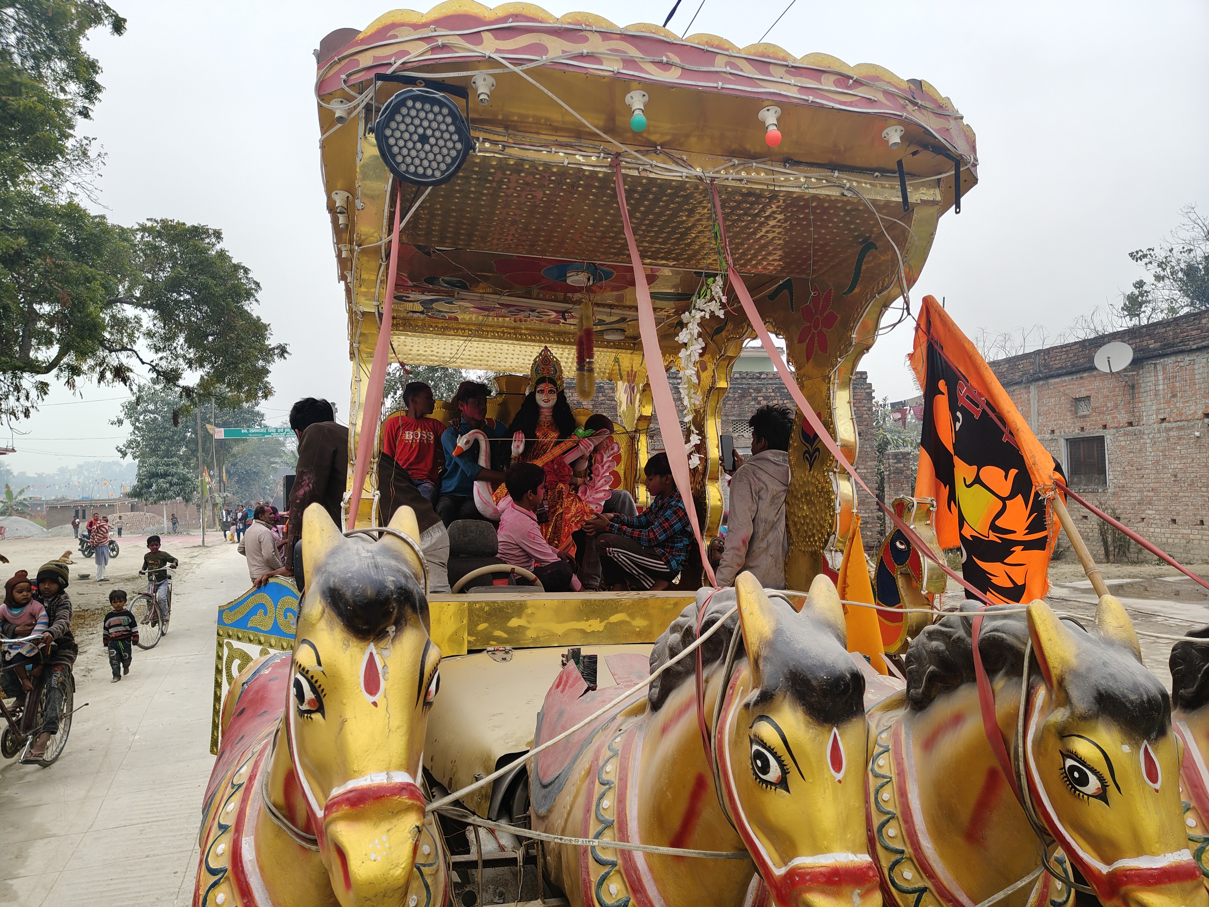 Bhore Bihar Saraswati Idol Visarjan Begins; Security Tight