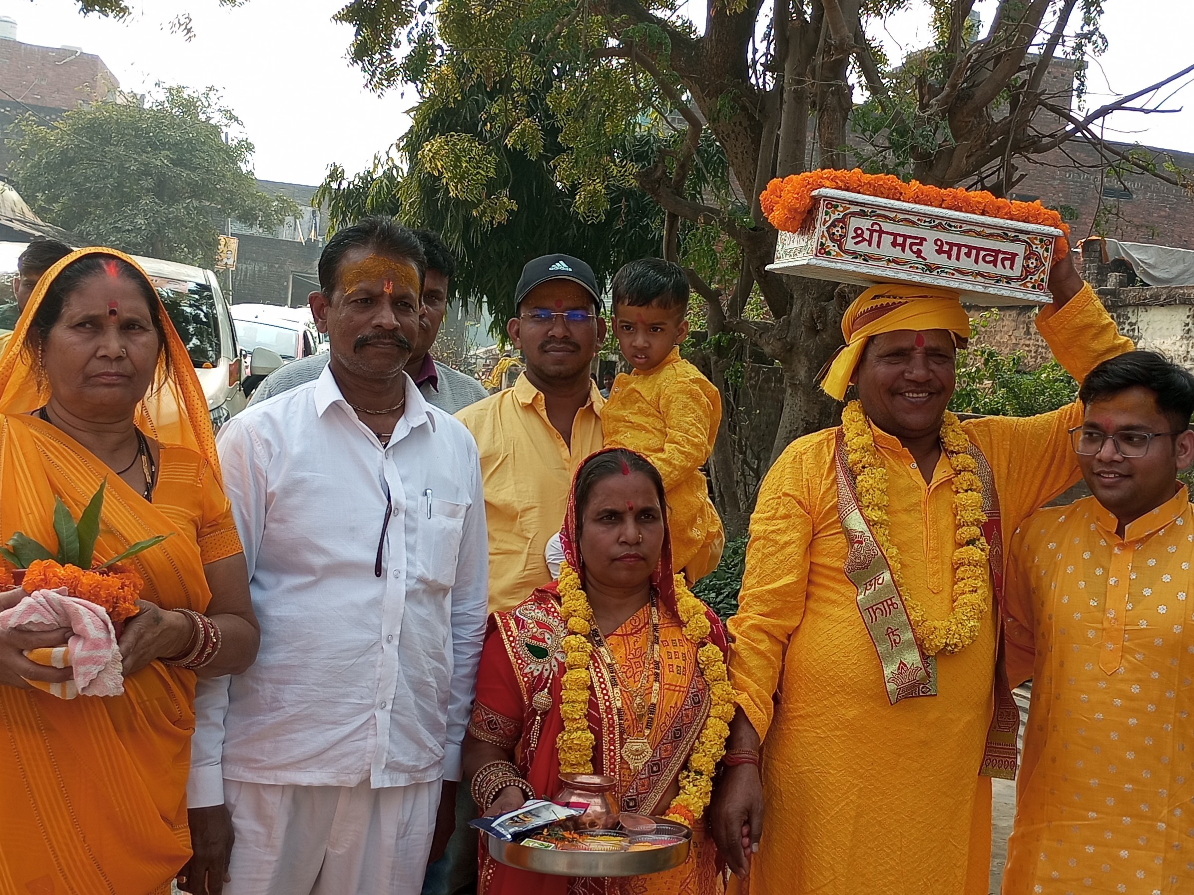 Kalash Yatra Led by Sahajram Patwa in Amma Tinich Bazar for Bhagwat Katha