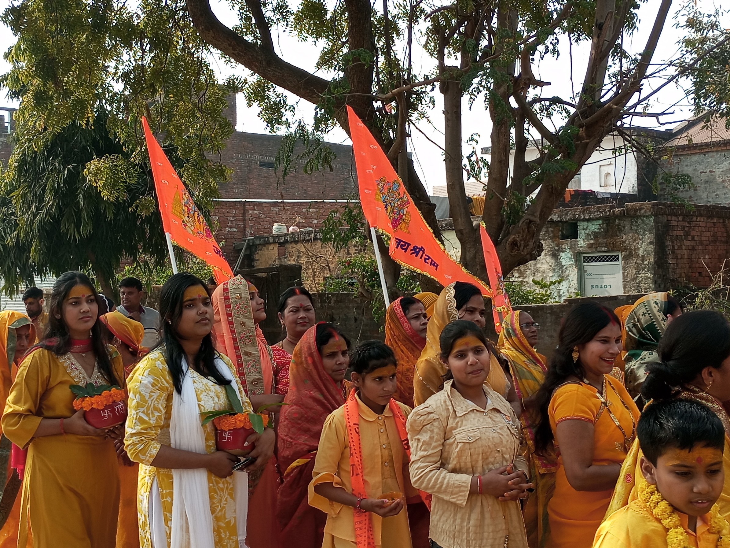 Kalash Yatra Led by Sahajram Patwa in Amma Tinich Bazar for Bhagwat Katha