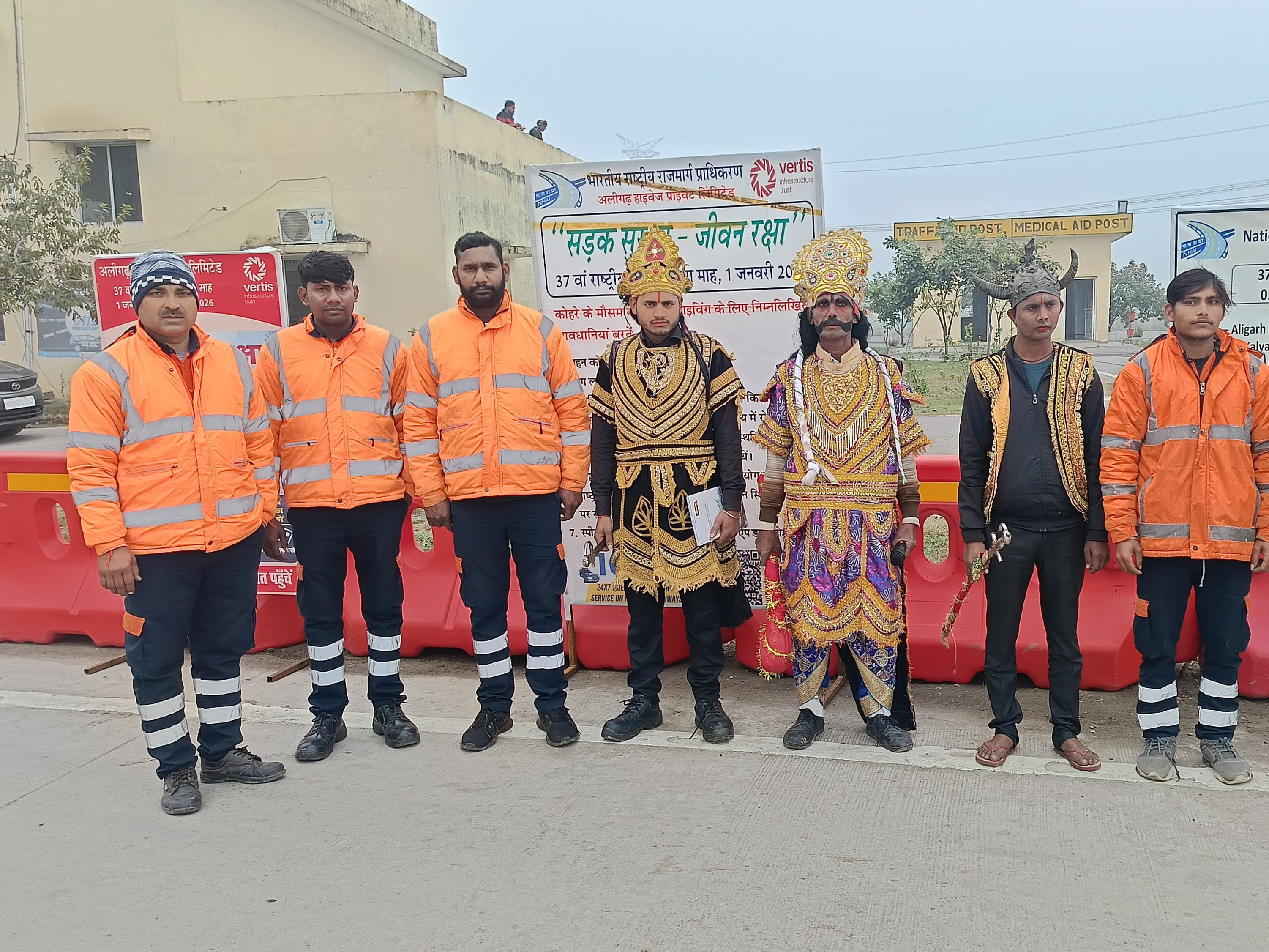 Etah Road Safety Drive: Yamraj Appeals for Helmets & Seatbelts