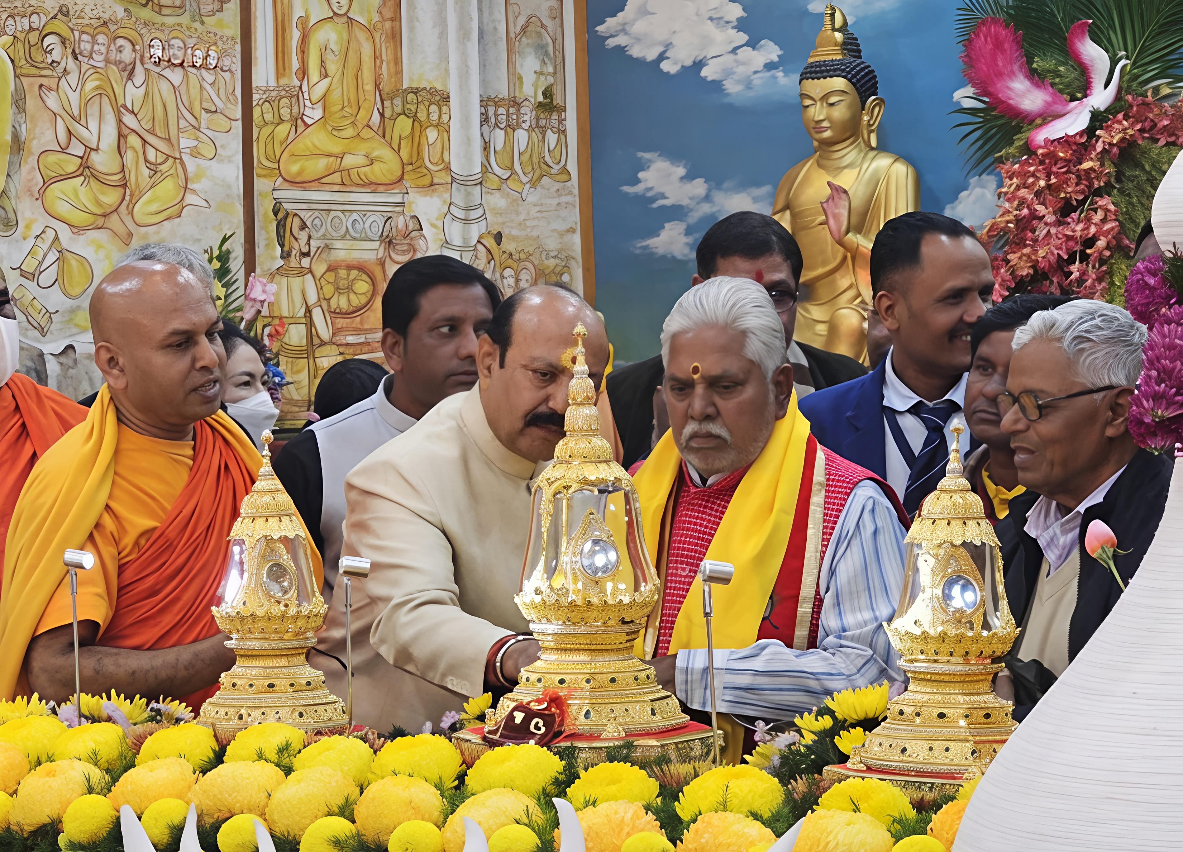 Public exhibition of sacred bone relics of Lord Buddha and his ...