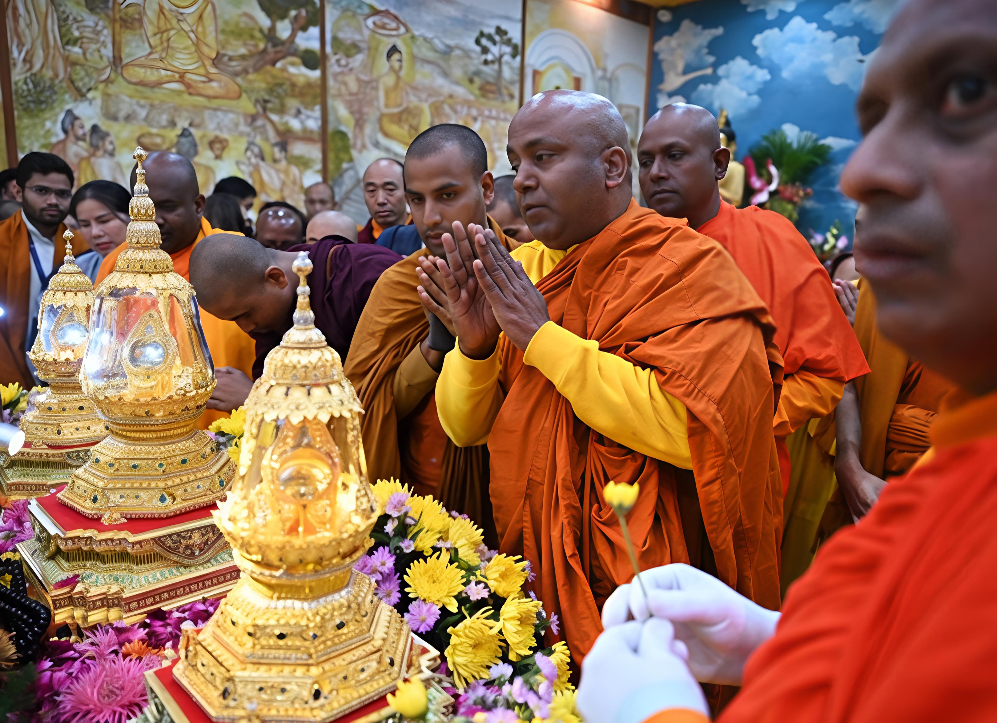 Public exhibition of sacred bone relics of Lord Buddha and his ...