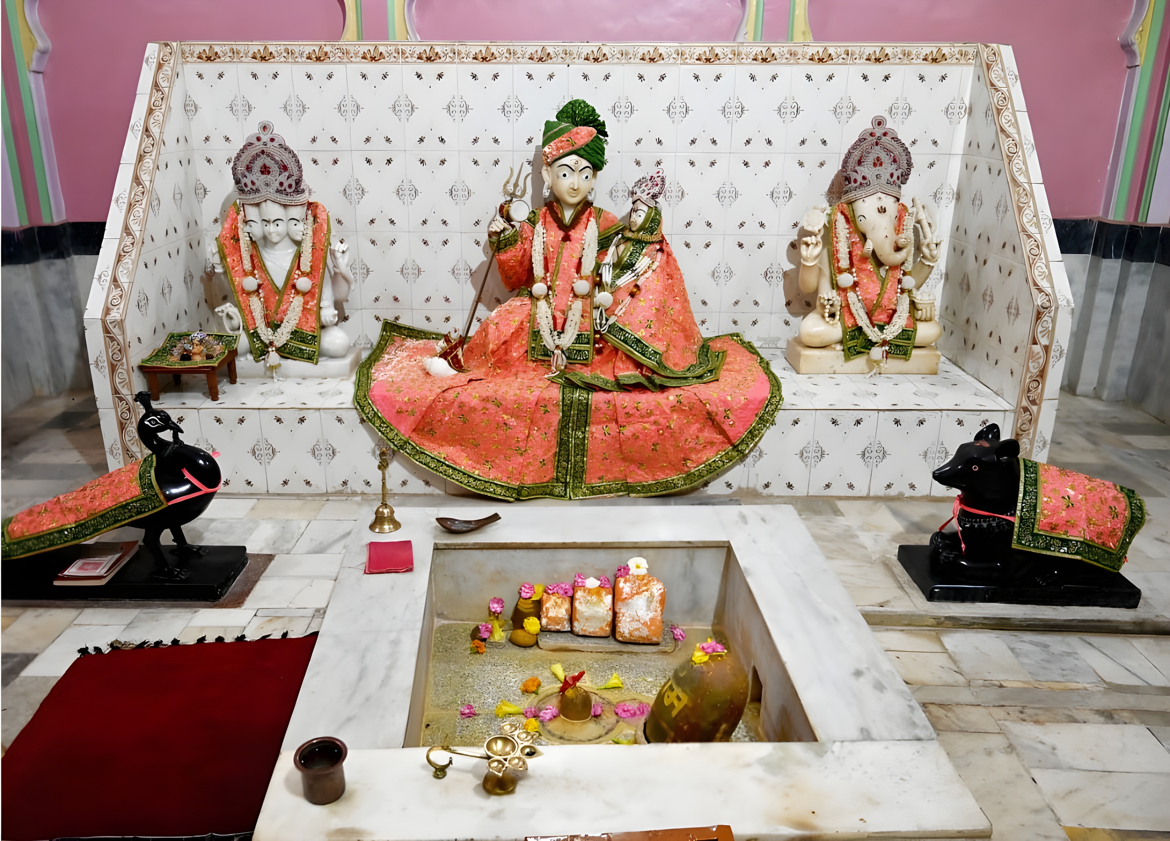 The idols of Shiva and Parvati are dressed as bride and groom in the ...